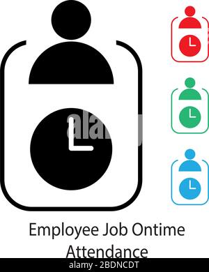 Employee job ontime line art icon vector design Stock Vector Image ...