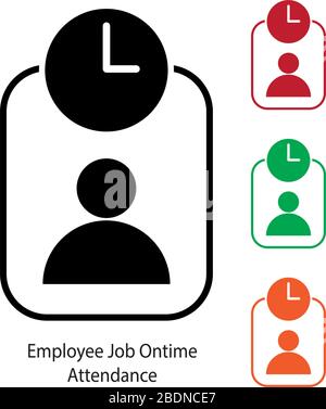 Employee job ontime icon vector design Stock Vector Image & Art - Alamy