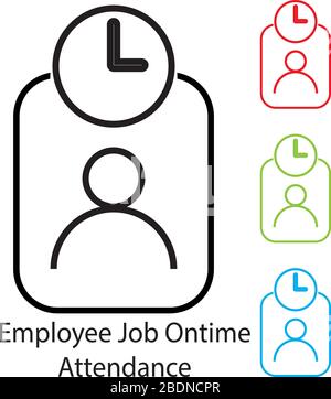 Employee job ontime line art icon vector design Stock Vector Image ...