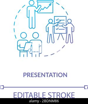 Presentation concept icon. Project familiarization idea thin line ...