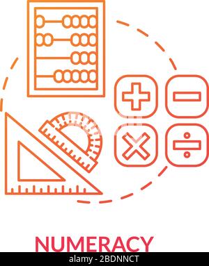 Numeracy concept icon. Mathematical calculations. Ability to operate ...