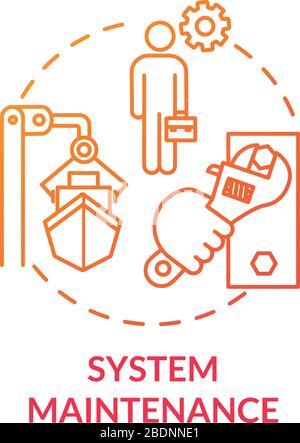 System maintenance concept icon. Shipbuilding worker. Boat in dry dock ...