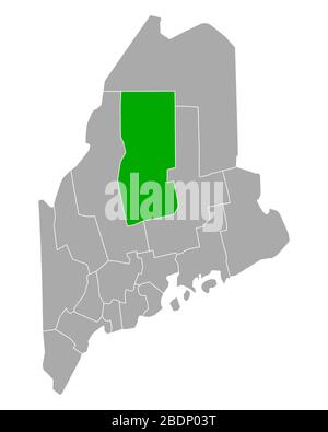 Map of Piscataquis County, Maine Stock Photo - Alamy
