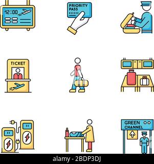 boarding pass set cartoon vector illustration Stock Vector Image & Art ...