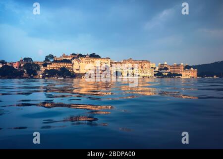 Udaipur City Palace on sunset view. Udaipur, India Stock Photo - Alamy