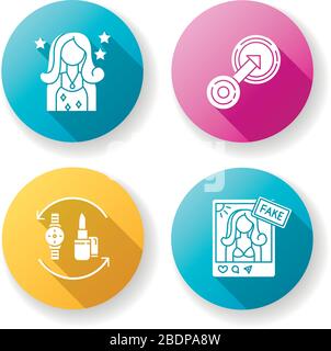 Influencer vector round social media concept linear illustration Stock ...