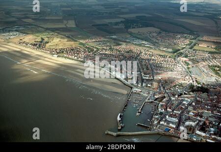 aerial view of the East Yorkshire coast and North Sea, north of ...