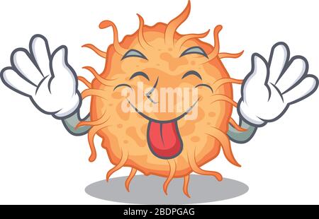 An amusing face bacillus bacteria cartoon design with tongue out Stock ...