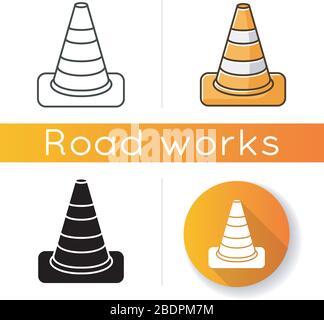 closed road for reconstruction line icon vector illustration Stock ...