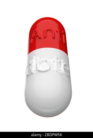 Antidote Drug, capsule with antidote. 3D rendering isolated on white ...