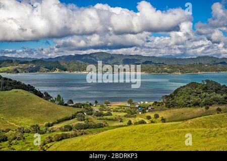 Whangaruru Harbour, view from Whangaruru North Head Track, hiking trail ...