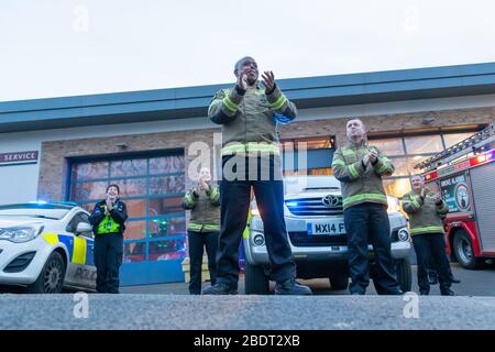 Members of West Midlands Fire service, serving with 'Blue' watch ...