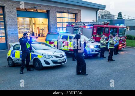 Members of West Midlands Fire service, serving with 'Blue' watch ...