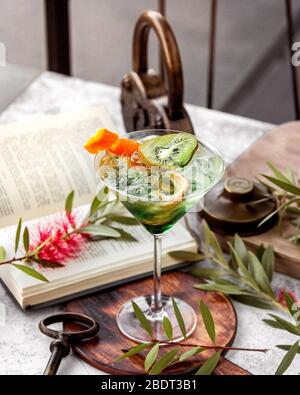 Green banana cocktail on ice Stock Photo - Alamy