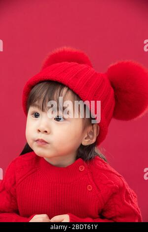Happy little girl bust features Stock Photo - Alamy