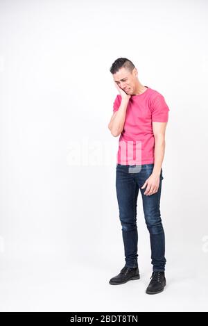 Crying man. white background, full body Stock Photo - Alamy