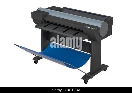Plotter, large format inkjet printer with five golden stars, 3D ...