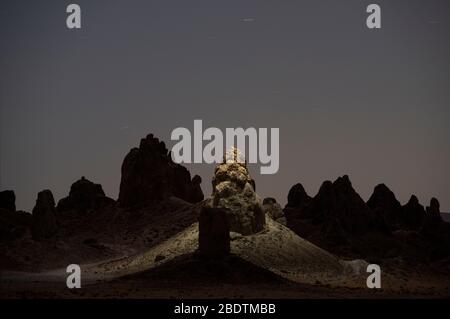 night landscape, the starry sky and pillars Stock Photo - Alamy