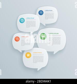 Infographics bubble data with 6 number template. Illustration business ...
