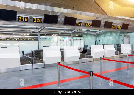 Airport baggage drop off sign for Air Canada at the Toronto Pearson ...
