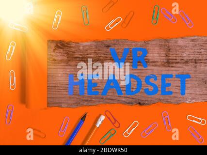 Handwriting text Vr Headset, Conceptual photo head-mounted device that ...