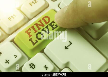 Text sign showing Find Love. Business photo showcasing affection for ...