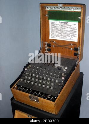 German WWII Enigma code machine keyboard at Discovery Museum Newcastle ...