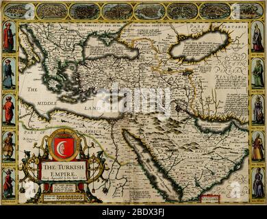 17th century Map of the Turkish Empire Stock Photo - Alamy