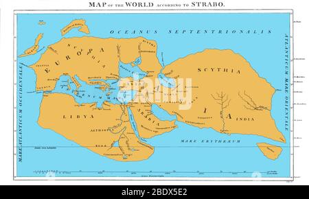 Map of the Word, Strabo, c. 20 CE Stock Photo - Alamy