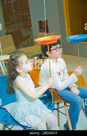 Fun with Spinning Plates .balancing a spinning plate. Kids learning how ...