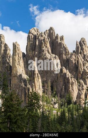Black Hills South Dakota, Cathedral Spires, Sunrise, Alpenglow. View ...