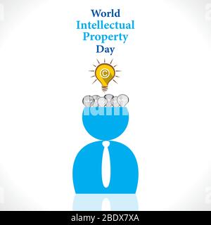 Intellectual property rights day for trademark protection icons with ...