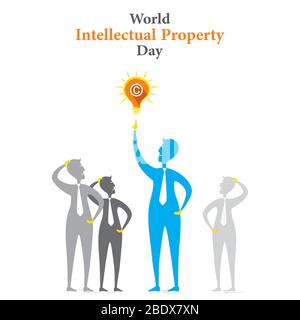 Intellectual property rights day for trademark protection icons with ...