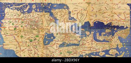 The Tabula Rogeriana, drawn by al-Idrisi for Roger II of Sicily in 1154 ...