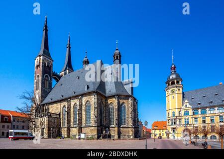 Market and Church in Koethen, Germany Stock Photo - Alamy