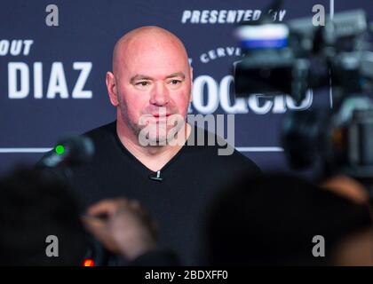 FILE - Dana White, president of the UFC, speaks at a news conference ...
