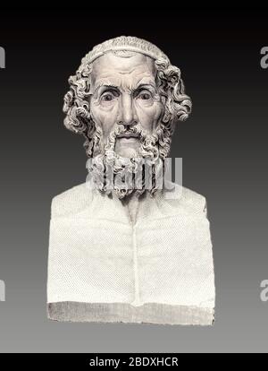 Classical portrait of Homer the author of the Iliad and the Odyssey ...