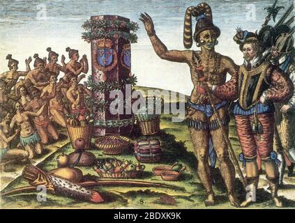 The French explorer Rene Goulaine de Laudonniere (1529-1574) and the ...