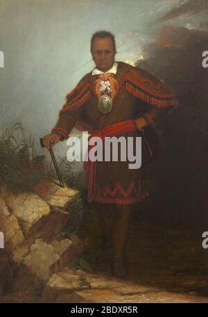 portrait of indian man of iroquois tribe province of quebec canada ...