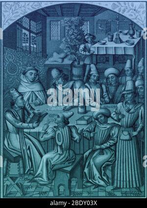 Medieval Accountants, 1466 Stock Photo - Alamy
