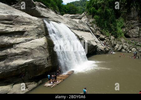 June 8, 2019-Pangasinan Philippines: scenic view of the Tangadan falls ...