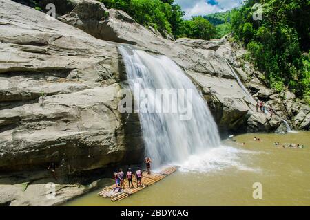 June 8, 2019-Pangasinan Philippines: scenic view of the Tangadan falls ...