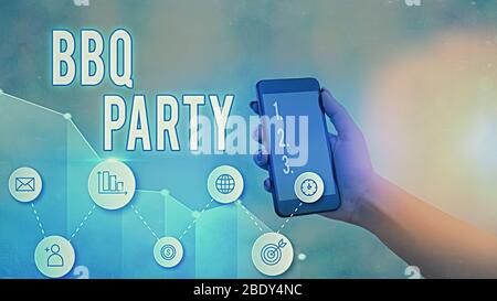 Conceptual hand writing showing Bbq Party. Concept meaning usually done ...