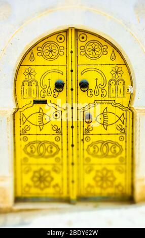 Spiked wooden door in the medina Stock Photo - Alamy