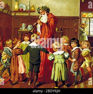 A traditional Victorian Father Christmas, Santa Clause, in his original ...