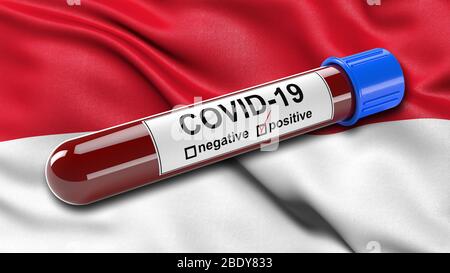 3D, Indonesian flag waving with coronavirus outbreak infecting ...