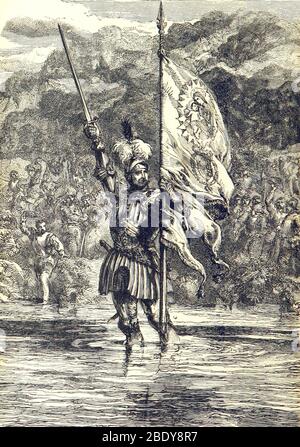 Spanish conquest of the Aztec Empire (1519-21). Construction of the ...