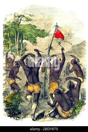 Warrior of the native American Indian Tribe, the Lipan 1858 Stock Photo ...