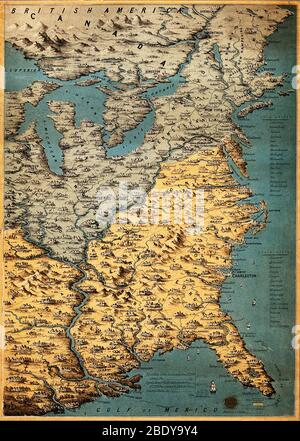 American Civil War. Map of the border between Washington DC Stock Photo ...