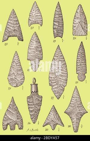 Neolithic and Bronze Age Arrowheads, Artwork Stock Photo - Alamy